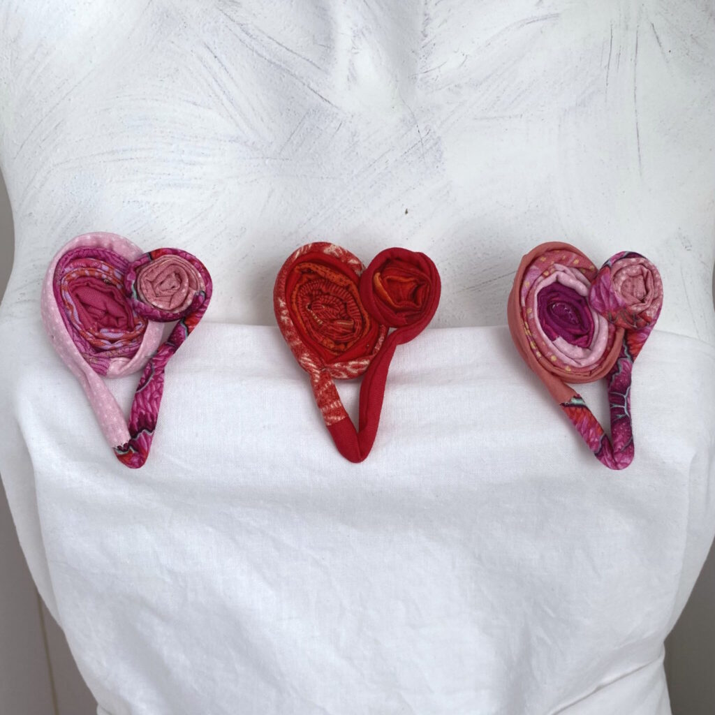Heart Pin – Ficklesticks Fabric Jewels