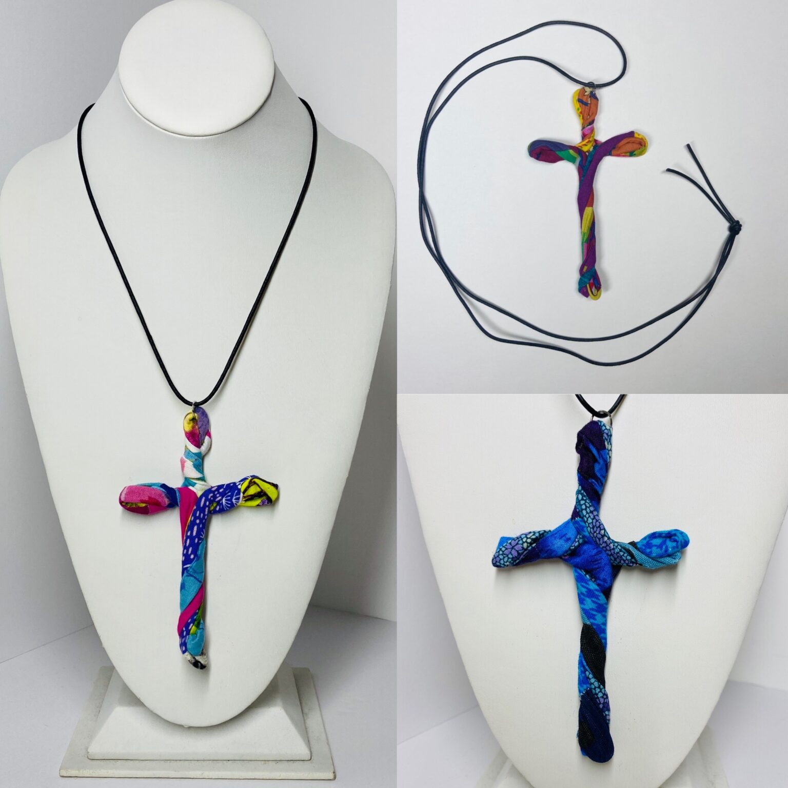 Large Twisted Cross – Ficklesticks Fabric Jewels