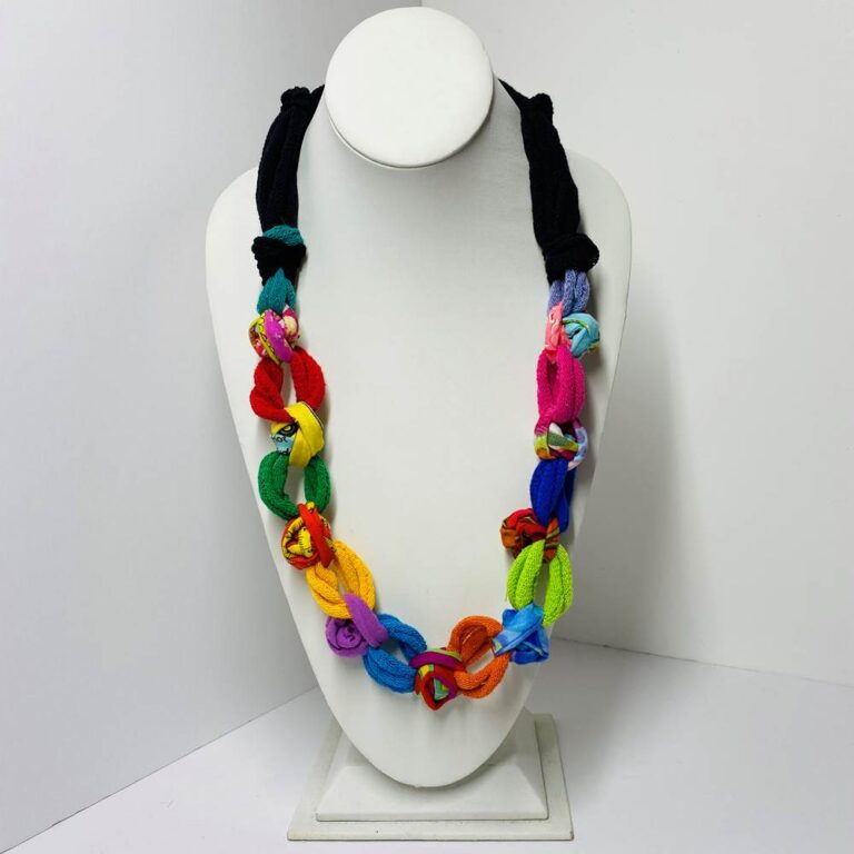 Chain on Bungee Necklace – Ficklesticks Fabric Jewels