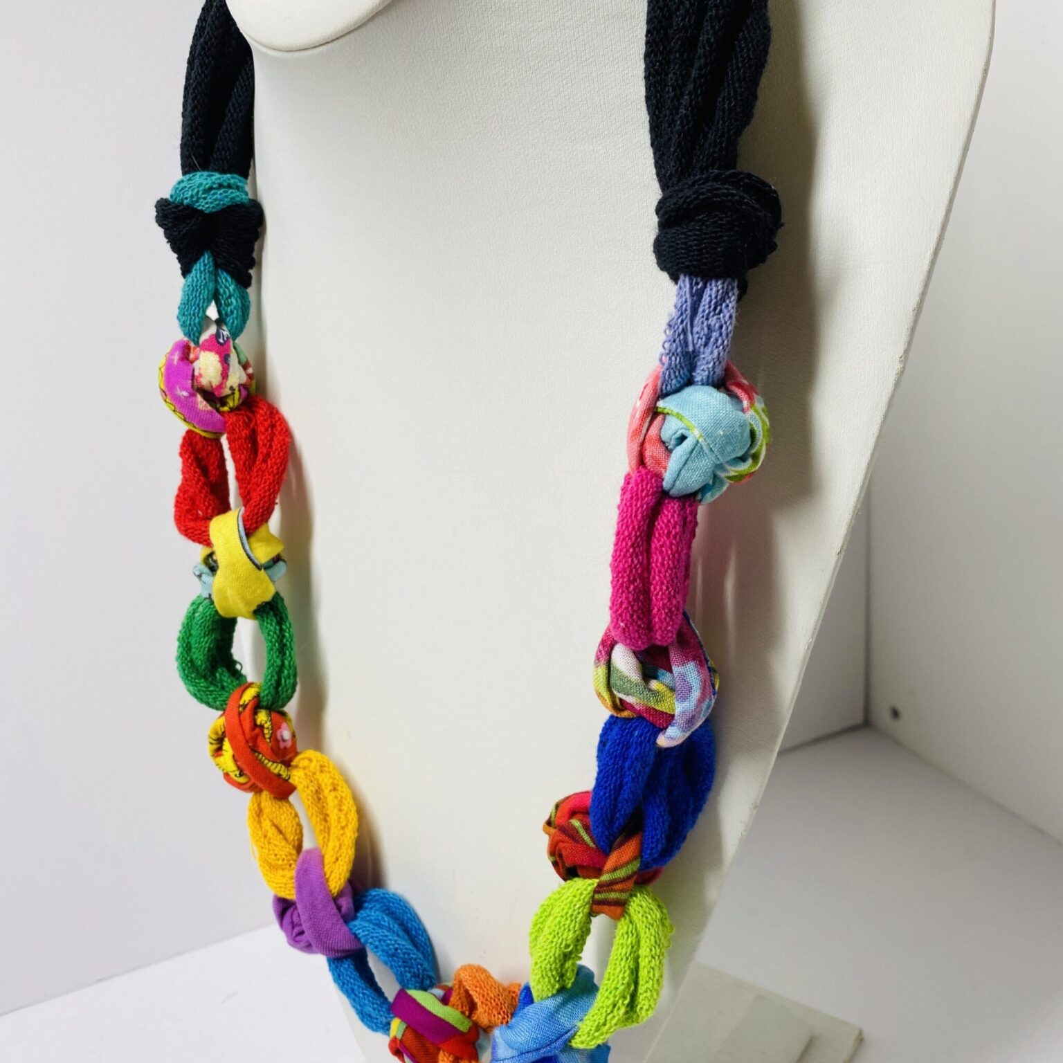 Chain on Bungee Necklace - Ficklesticks Fabric Jewels