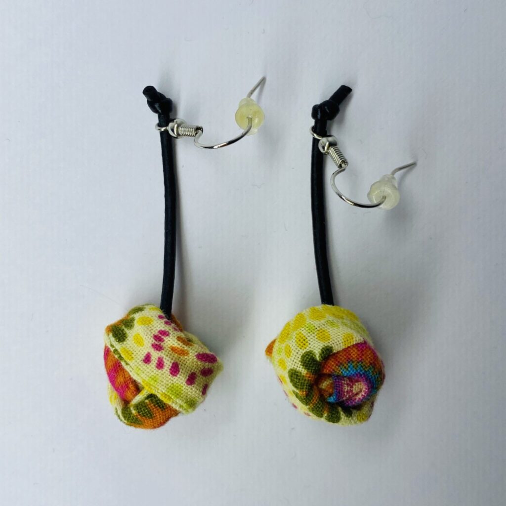 Small Gumball Earrings (with string) – Ficklesticks Fabric Jewels