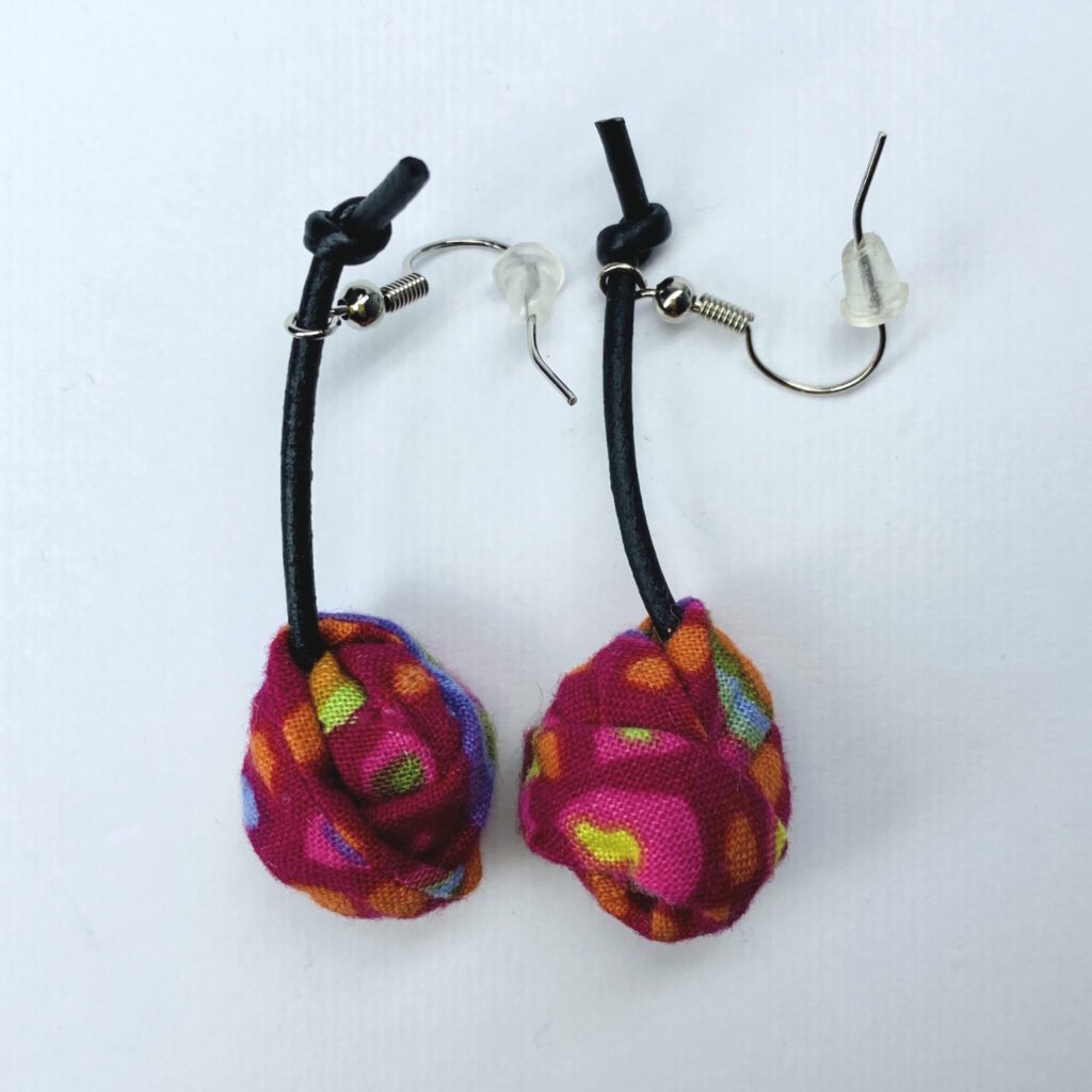 Small Gumball Earrings (with string) – Ficklesticks Fabric Jewels